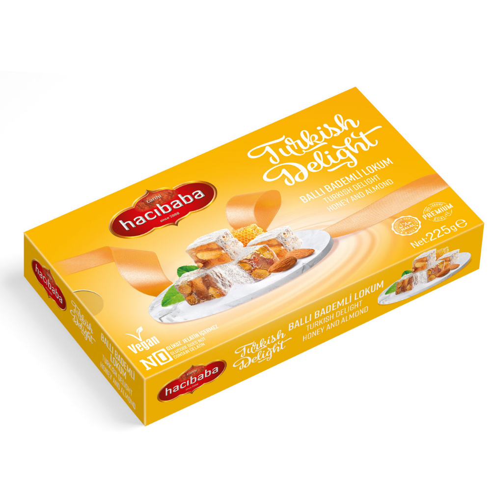 Premium Bademli Lokum 225 Gr - HACIBABA